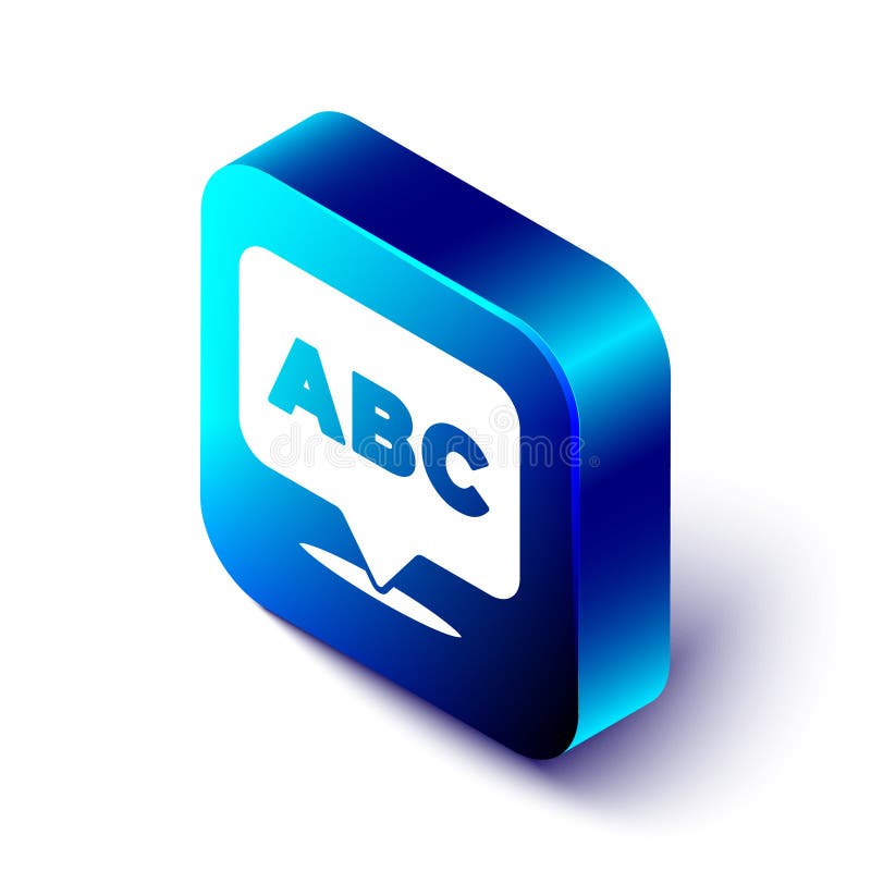 Isometric Alphabet Icon Isolated on White Background. Blue Square ...