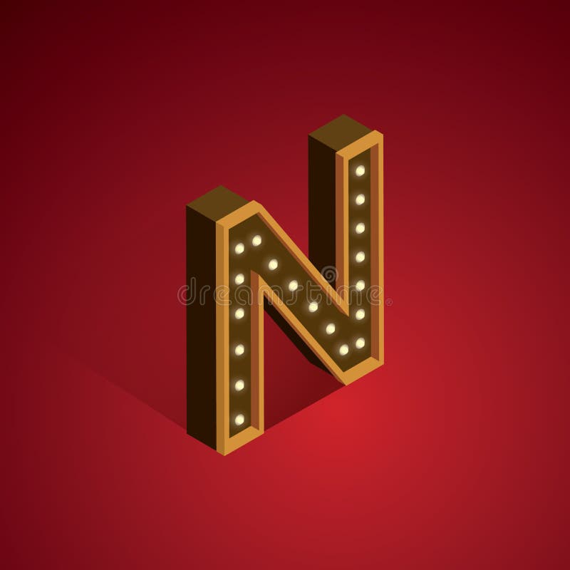 Isometric Alphabet N. Vector Illustration Decorative Design Stock ...