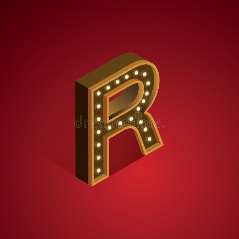 Isometric Alphabet R. Vector Illustration Decorative Design Stock ...