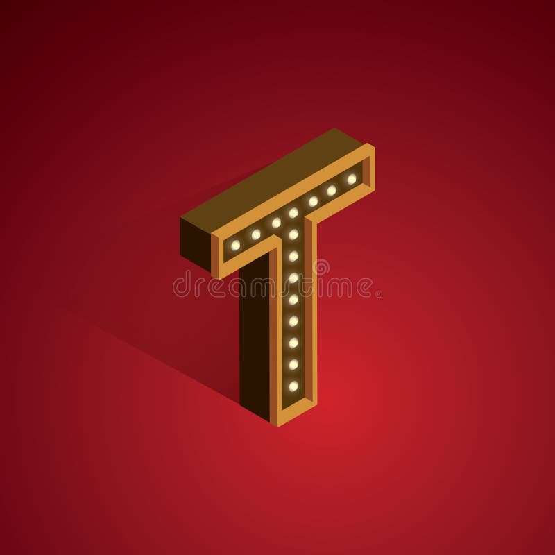 Isometric Alphabet T. Vector Illustration Decorative Design Stock ...