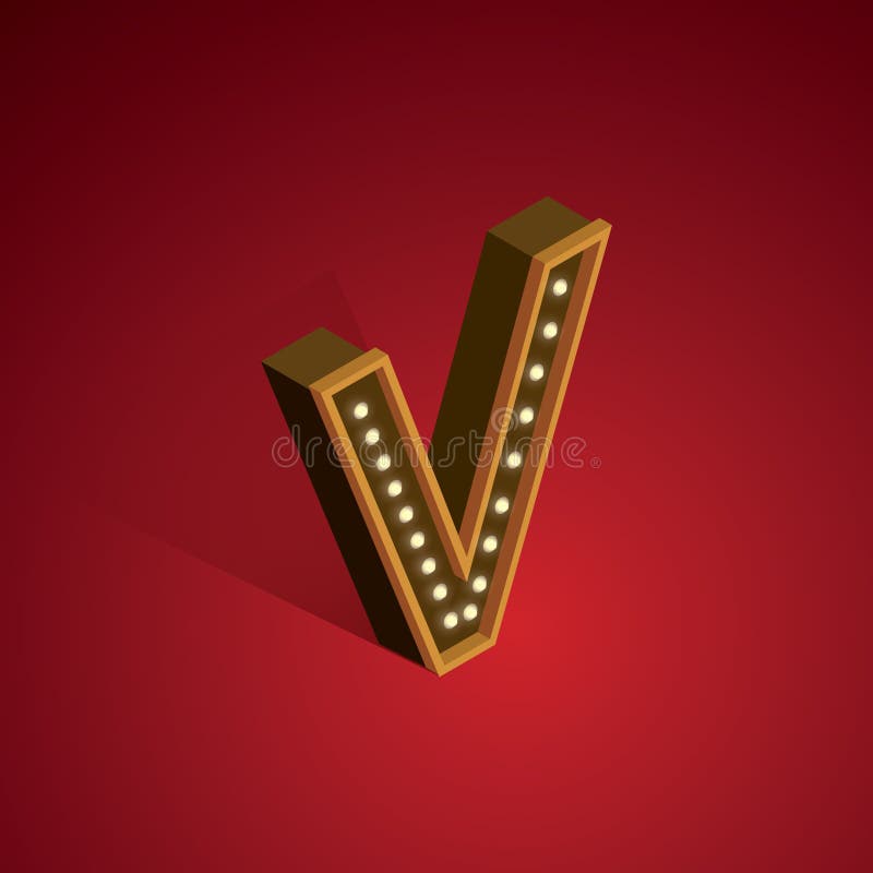 Isometric Alphabet V. Vector Illustration Decorative Design Stock ...