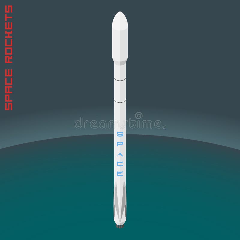 Isometric American Private Company Space Rocket Stock Vector ...