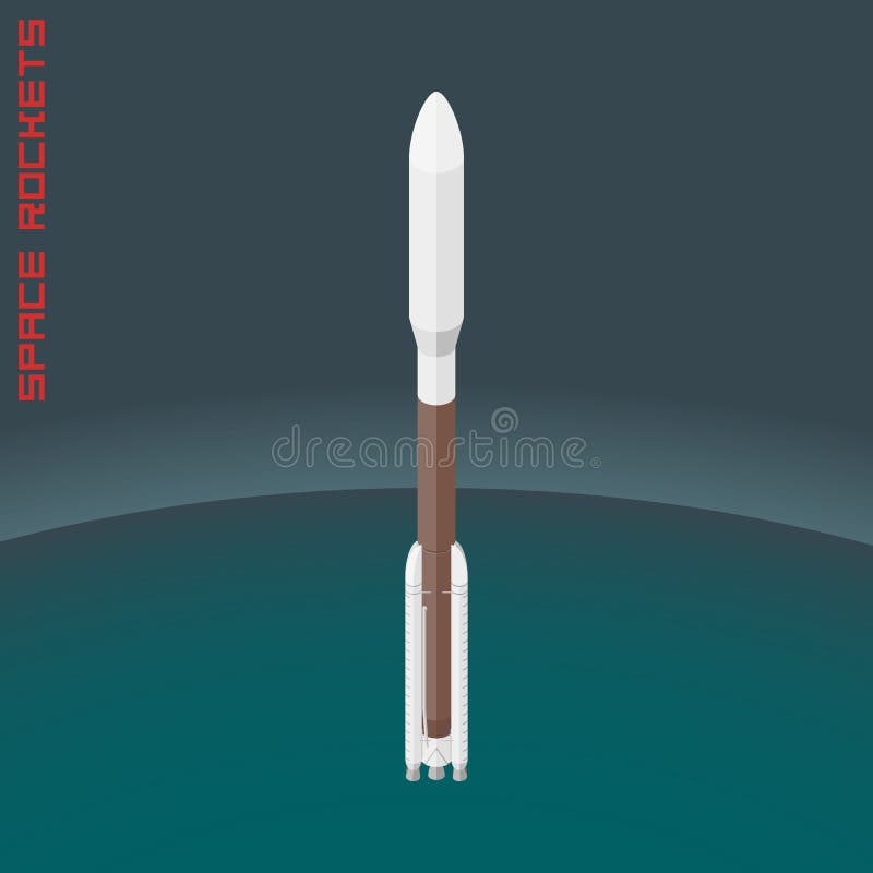Isometric American Space Medium Rocket Stock Vector - Illustration of ...