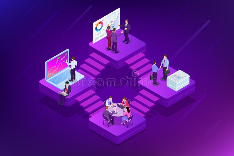 Isometric Analysis Data and Investment. Project Management, Business ...