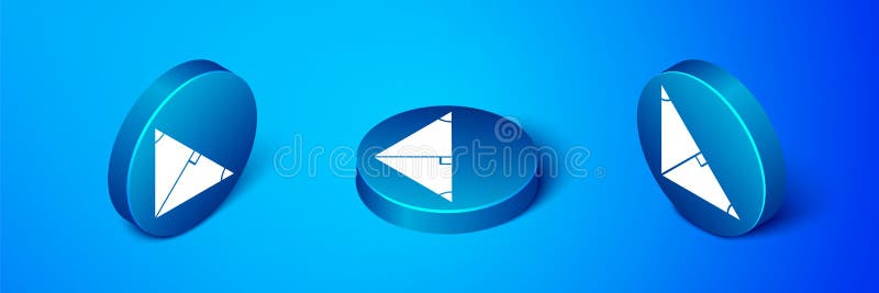 Isometric Angle Bisector of a Triangle Icon Isolated on Blue Background ...