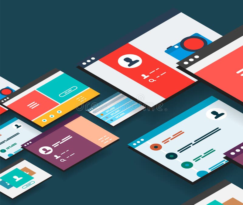 Isometric app concept stock vector. Illustration of build - 95134965