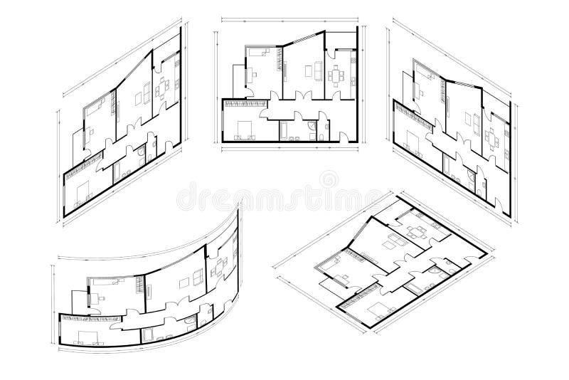 Isometric Architect Blueprint Vector Plan of Home. Blueprint House Plan ...