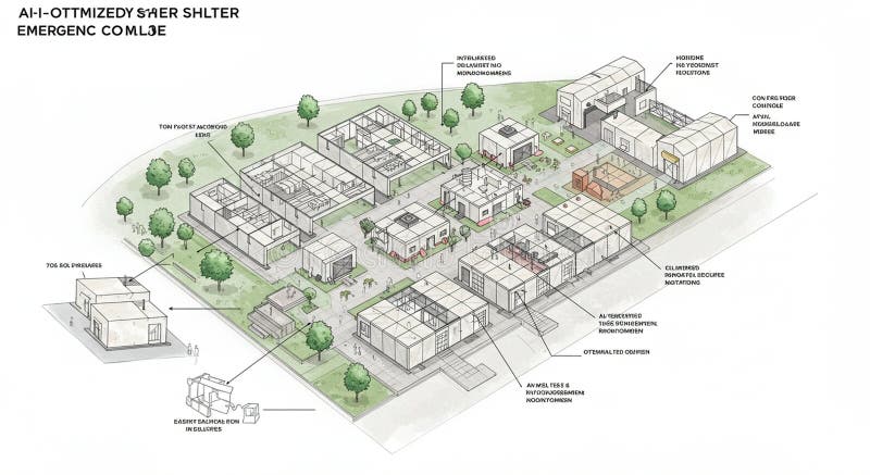 Planned Emergency Shelter Complex Stock Illustrations – 2 Planned ...
