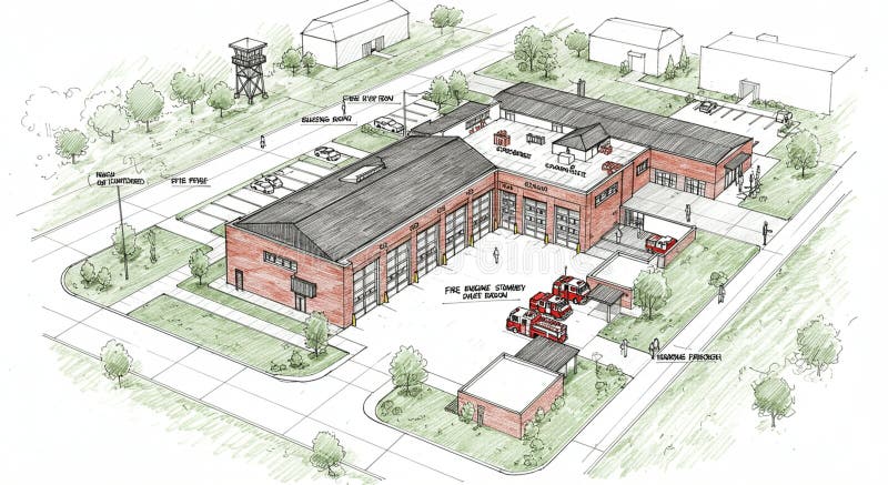 Fire Station Drawing Stock Illustrations – 1,058 Fire Station Drawing ...