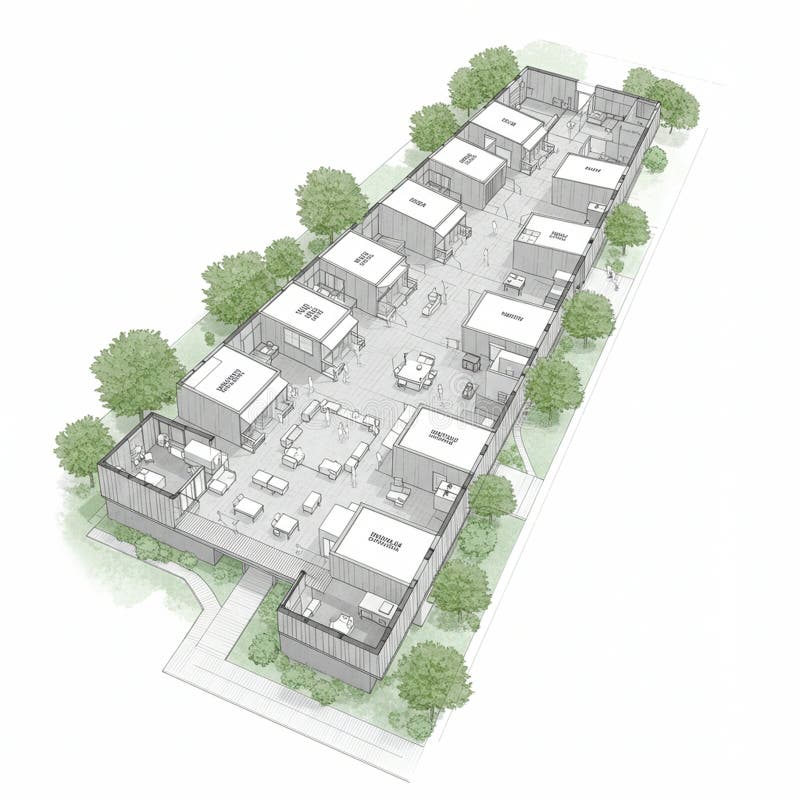 Modular Housing Complex Stock Illustrations – 212 Modular Housing ...