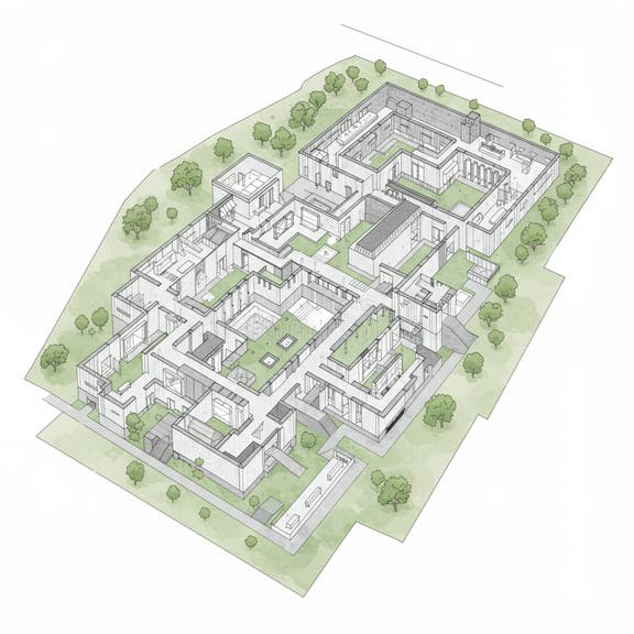 Isometric Architectural Rendering of a Multi-level Complex Design ...