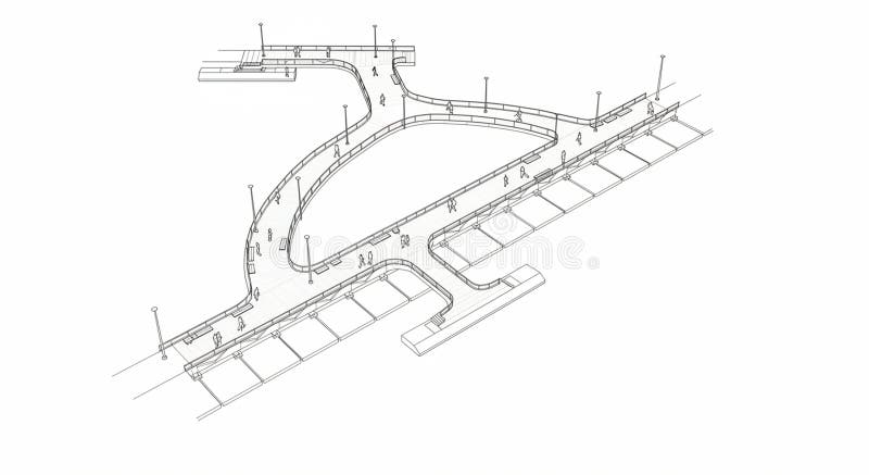 Isometric Architectural Sketch of an Urban Intersection Featuring ...