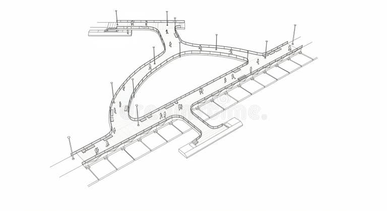 Isometric Architectural Sketch of an Urban Intersection Featuring ...