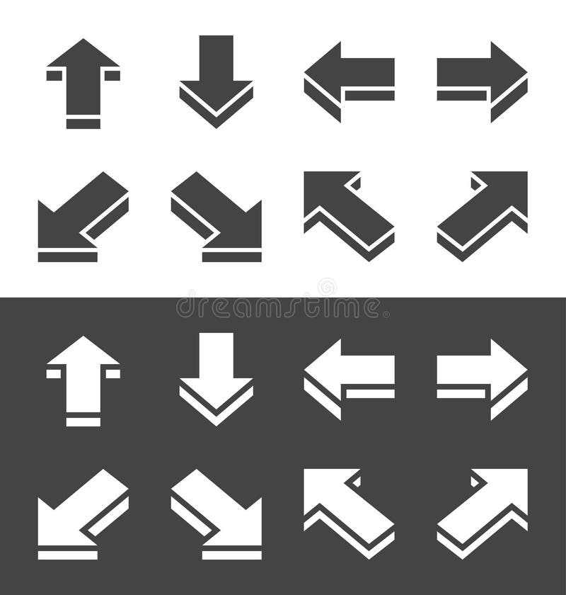 Isometric arrow icon set stock vector. Illustration of oblique - 150697662