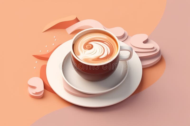 Isometric Art of a Cup of Coffee. Beautiful Illustration Picture Stock ...