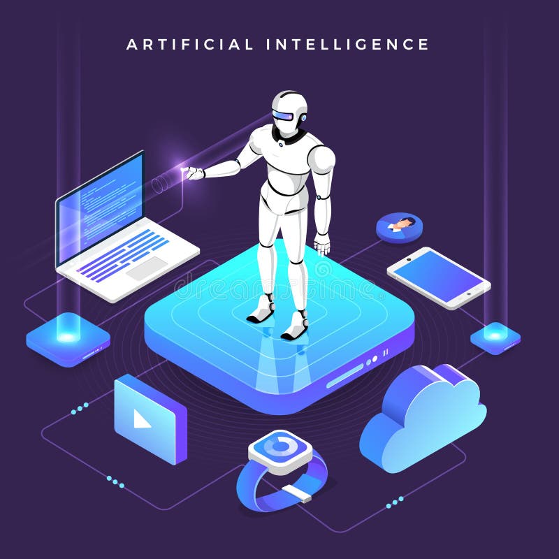 Ai Brain Isometric Stock Illustrations – 602 Ai Brain Isometric Stock ...