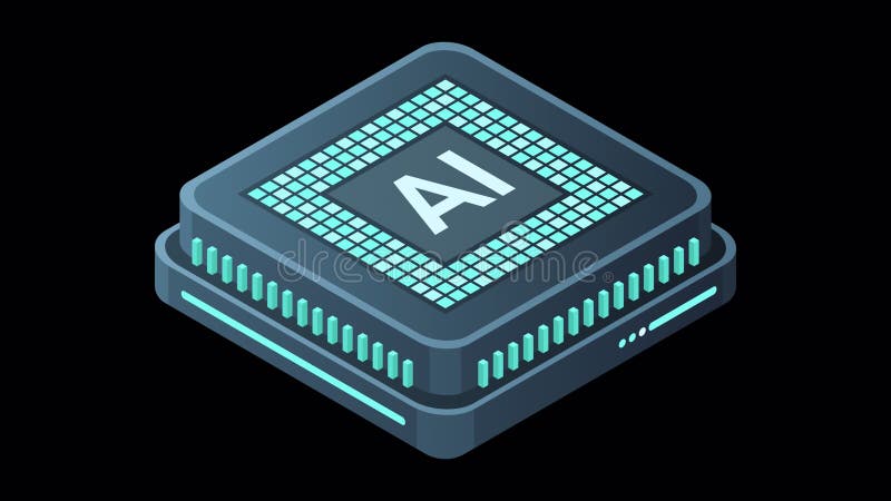 Isometric Artificial Intelligence Chip Animation. Artificial ...