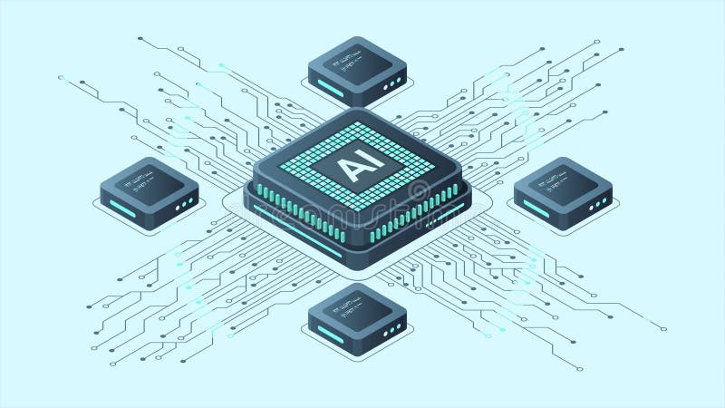 Isometric Artificial Intelligence Chip Animation. Artificial ...
