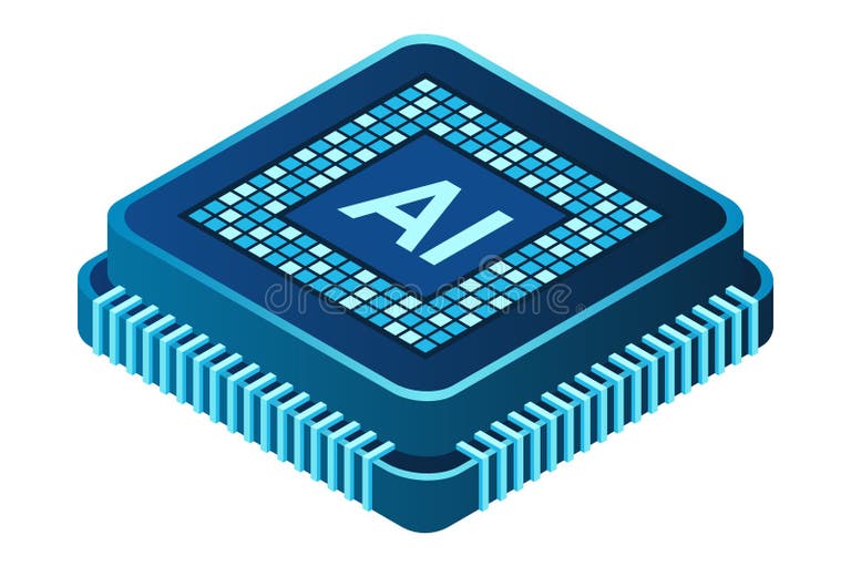 Isometric Artificial Intelligence Chip Concept. Artificial Intelligence Concept. Futuristic ...