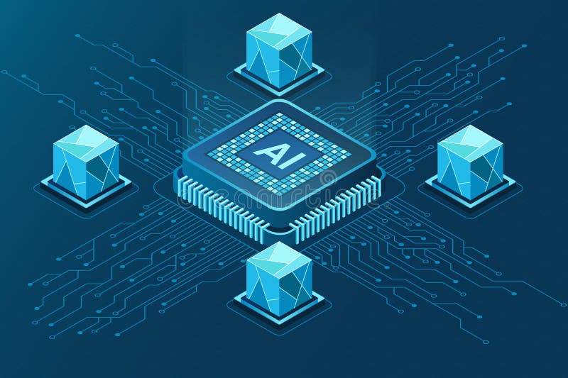 Isometric Artificial Intelligence Chip Concept. Artificial Intelligence ...