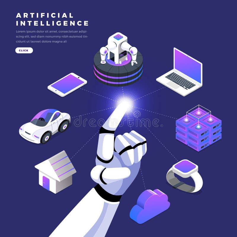 Isometric Artificial Intelligence Stock Vector - Illustration of ...