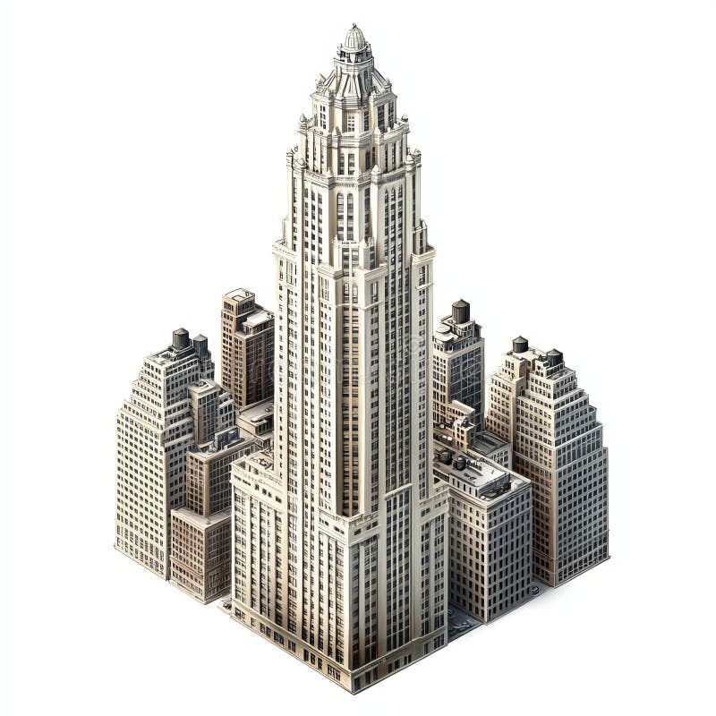 Isometric Skyscraper: Urban Minimalism Stock Illustration ...