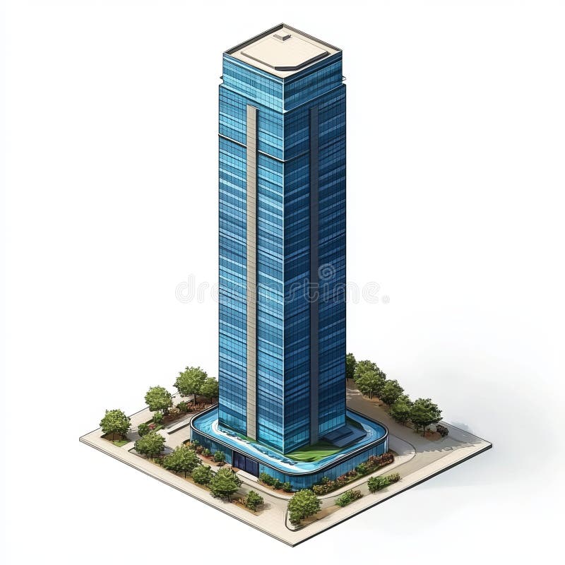 Isometric Skyscraper: Urban Minimalism Stock Illustration ...