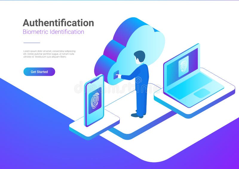Isometric Authentication Biometric Fingerprint Ide Stock Vector ... Isometric Authentication Biometric Fingerprint Ide Stock Vector ...