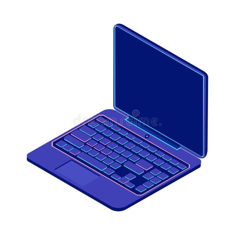 Isometric backlit laptop stock vector. Illustration of electrical ...
