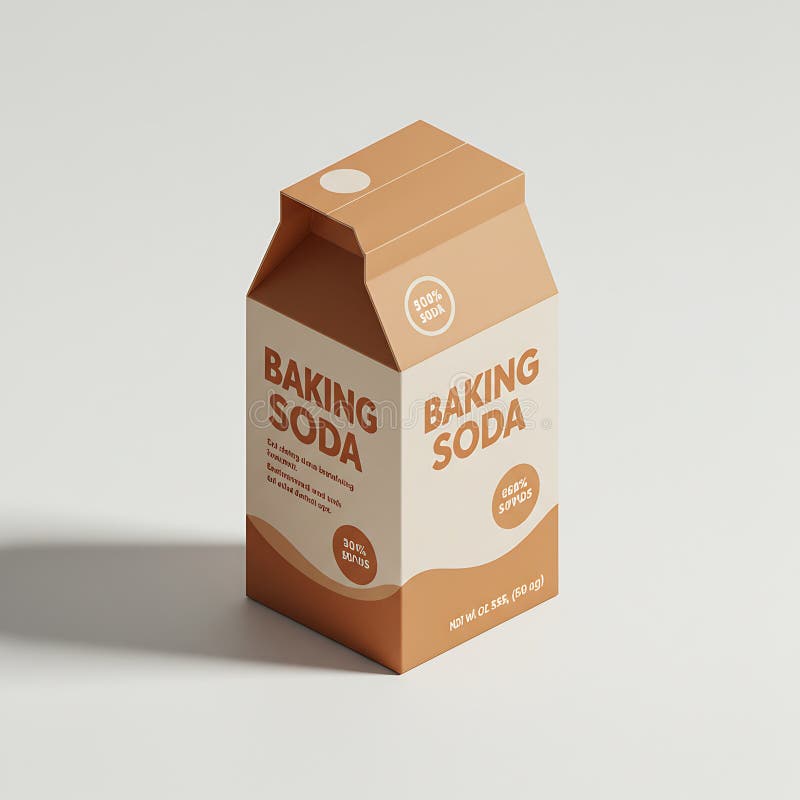 Isometric Baking Soda Box Illustration on White Background Studio Shot ...