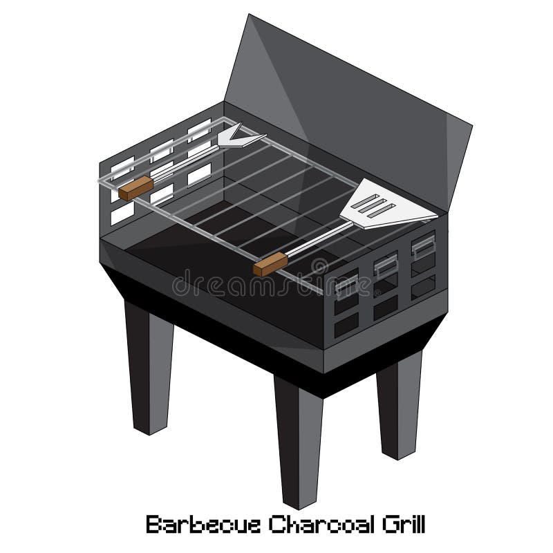 Isometric Barbecue Charcoal Grill Stock Vector - Illustration of grill ...