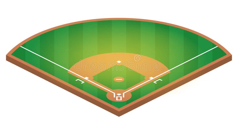 Isometric Baseball Field. Flat Illustration of Baseball Field Vector ...