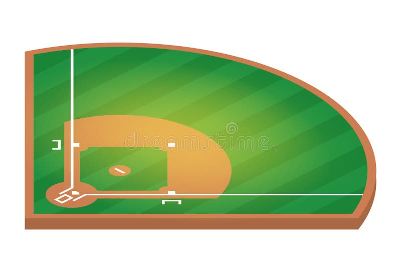 Isometric Baseball Field. Flat Illustration of Baseball Field Vector ...