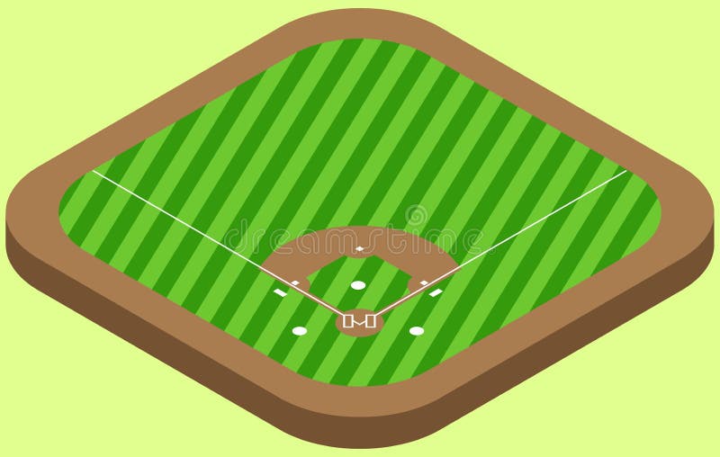 Isometric Baseball Field in Vector Stock Vector - Illustration of green ...
