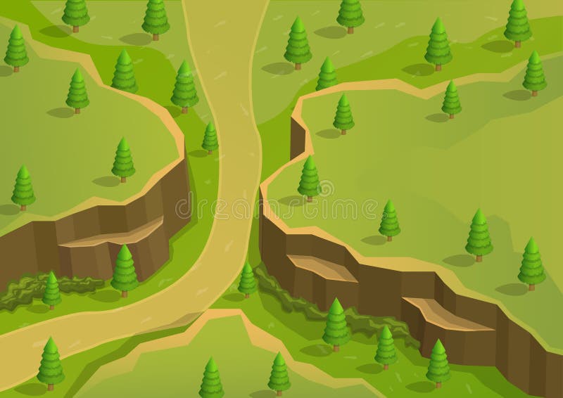 Isometric Beautiful Mountain or Hill Stock Vector - Illustration of ...