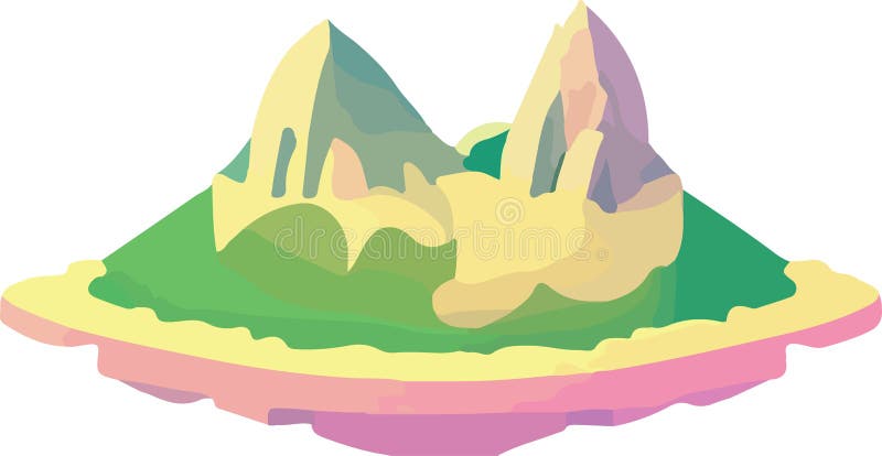 Isometric Beautiful Mountain Landscape Vector. Stock Vector ...