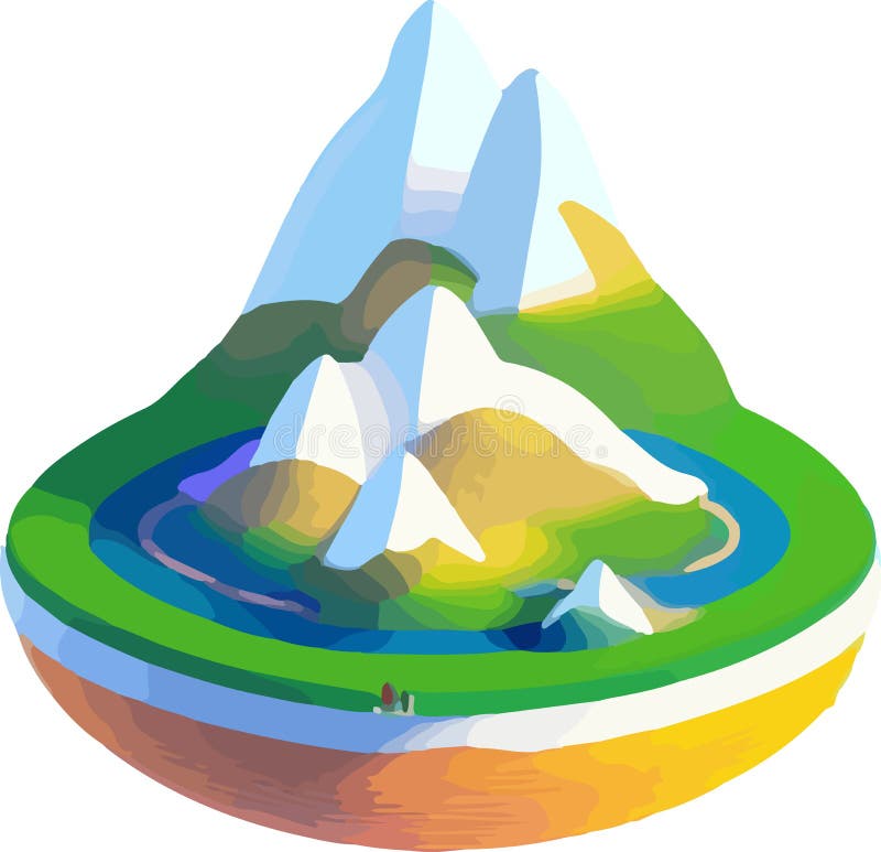 Isometric Beautiful Mountain Landscape Vector. Stock Vector ...