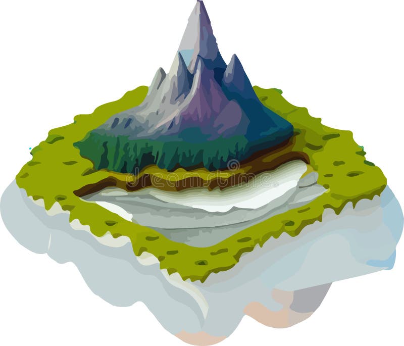 Isometric Beautiful Mountain Landscape Vector. Stock Vector ...