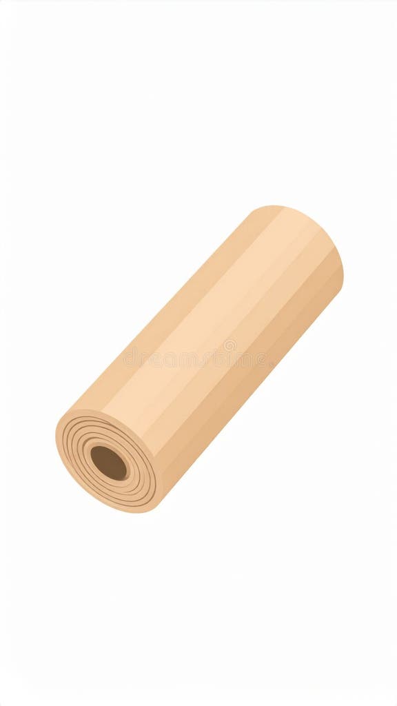 Isometric Beige Scroll Paper Roll on White Background with Subtle ...