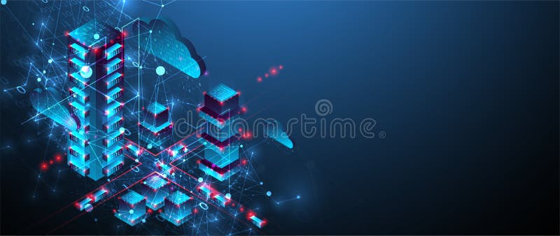 Isometric Big Data Concept, Database. Abstract Technology Background ...