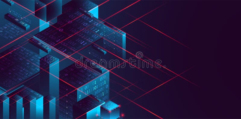 Isometric Big Data Flow Processing Concept, Database. Stock Vector ...