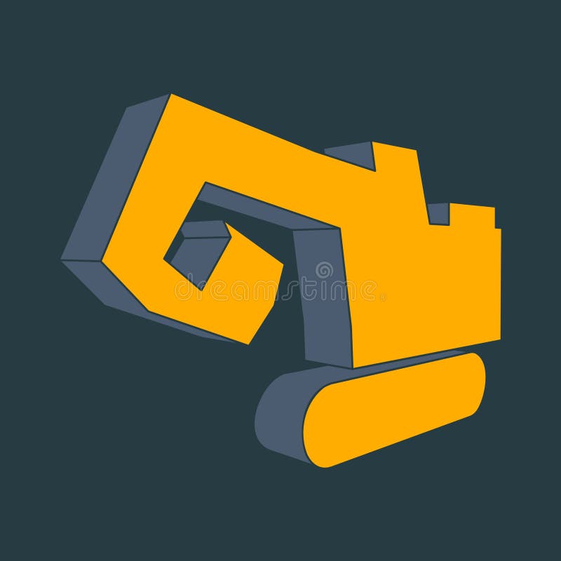 Isometric excavator icon. stock vector. Illustration of ground - 170439640