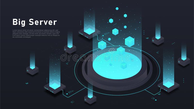 Isometric big server stock vector. Illustration of bigdata - 260087733