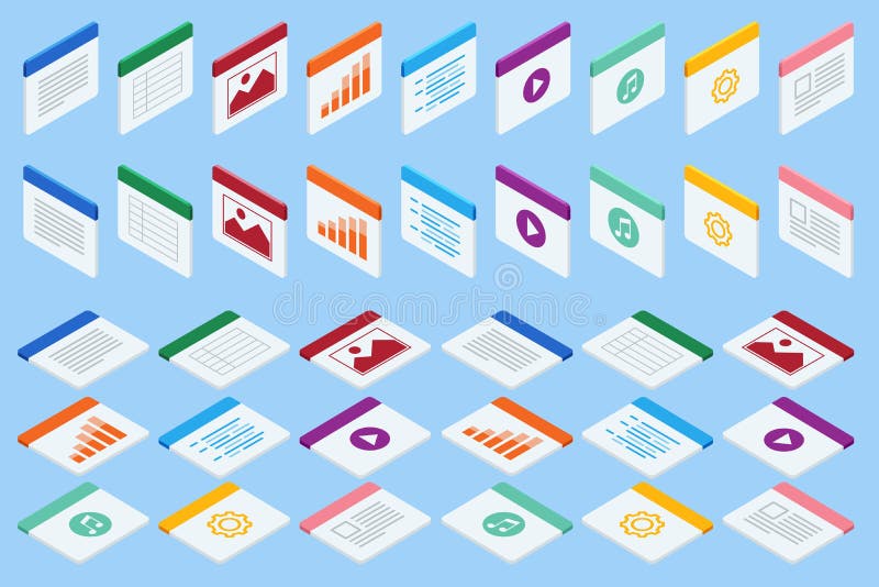 Isometric Big Set of Document Flow Management. Documents Icon Set for ...