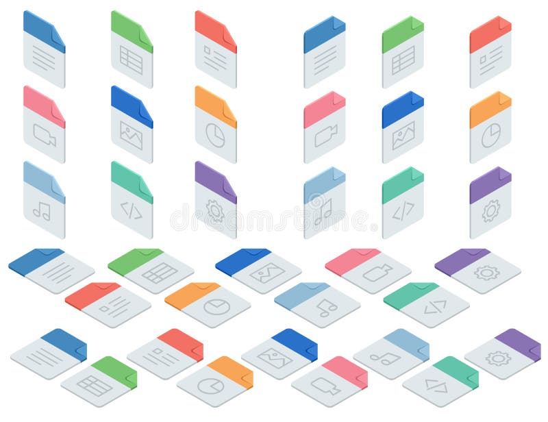 Isometric Big Set of Document Flow Management. Documents Icon Set for ...