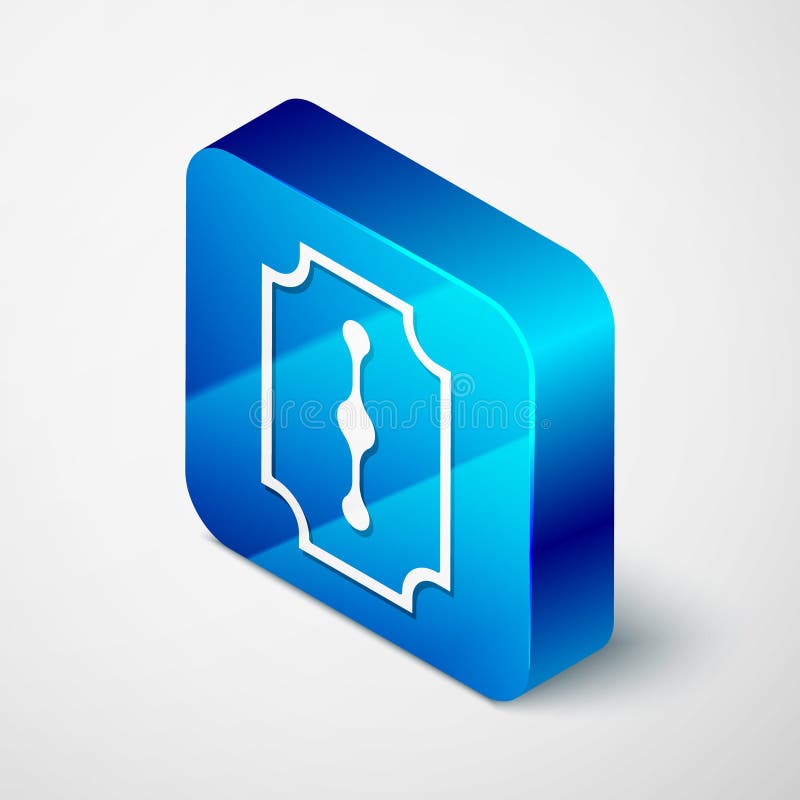 Isometric Blade Razor Icon Isolated on Grey Background. Blue Square ...