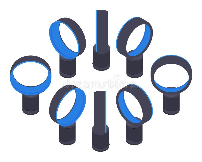 Isometric Bladeless Air Fan Stock Vector - Illustration of blue, color ...