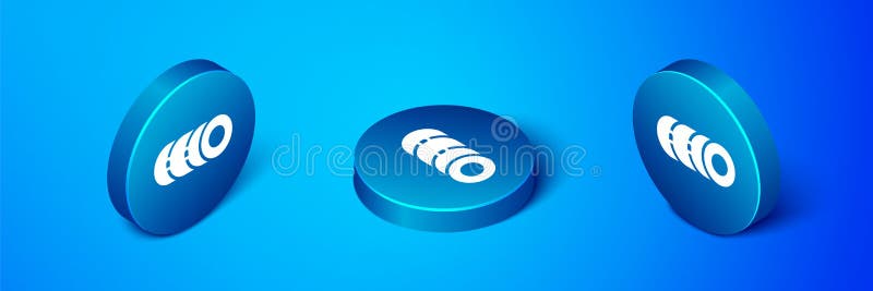 Isometric Blanket Roll Icon Isolated on Blue Background. Camping Roll ...