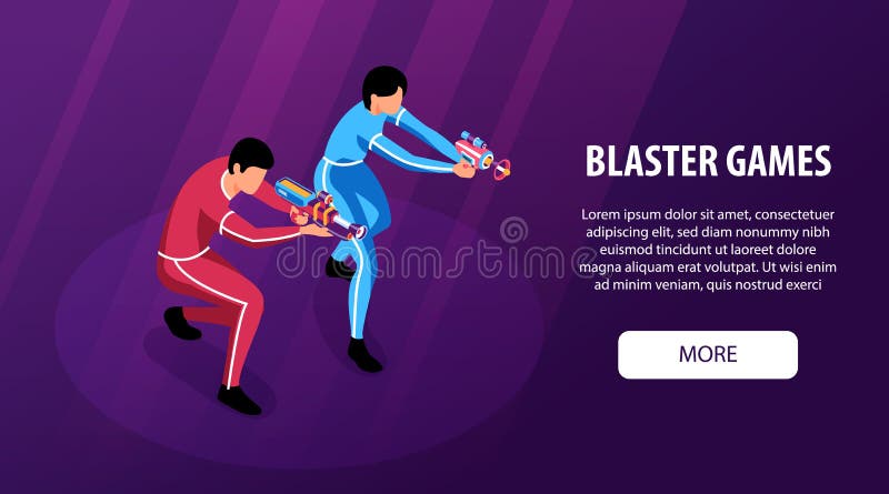 Blaster Games Horizontal Banner Stock Vector - Illustration of strength ...