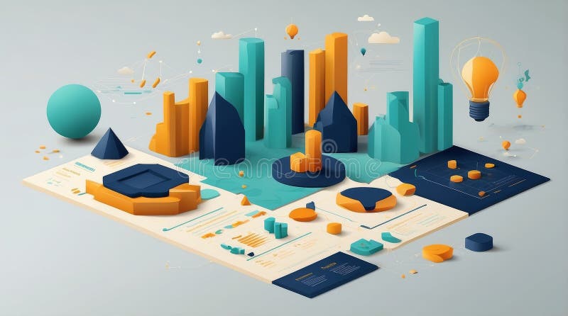 Isometric Blender-Style Business Concept Vector Illustration Stock ...